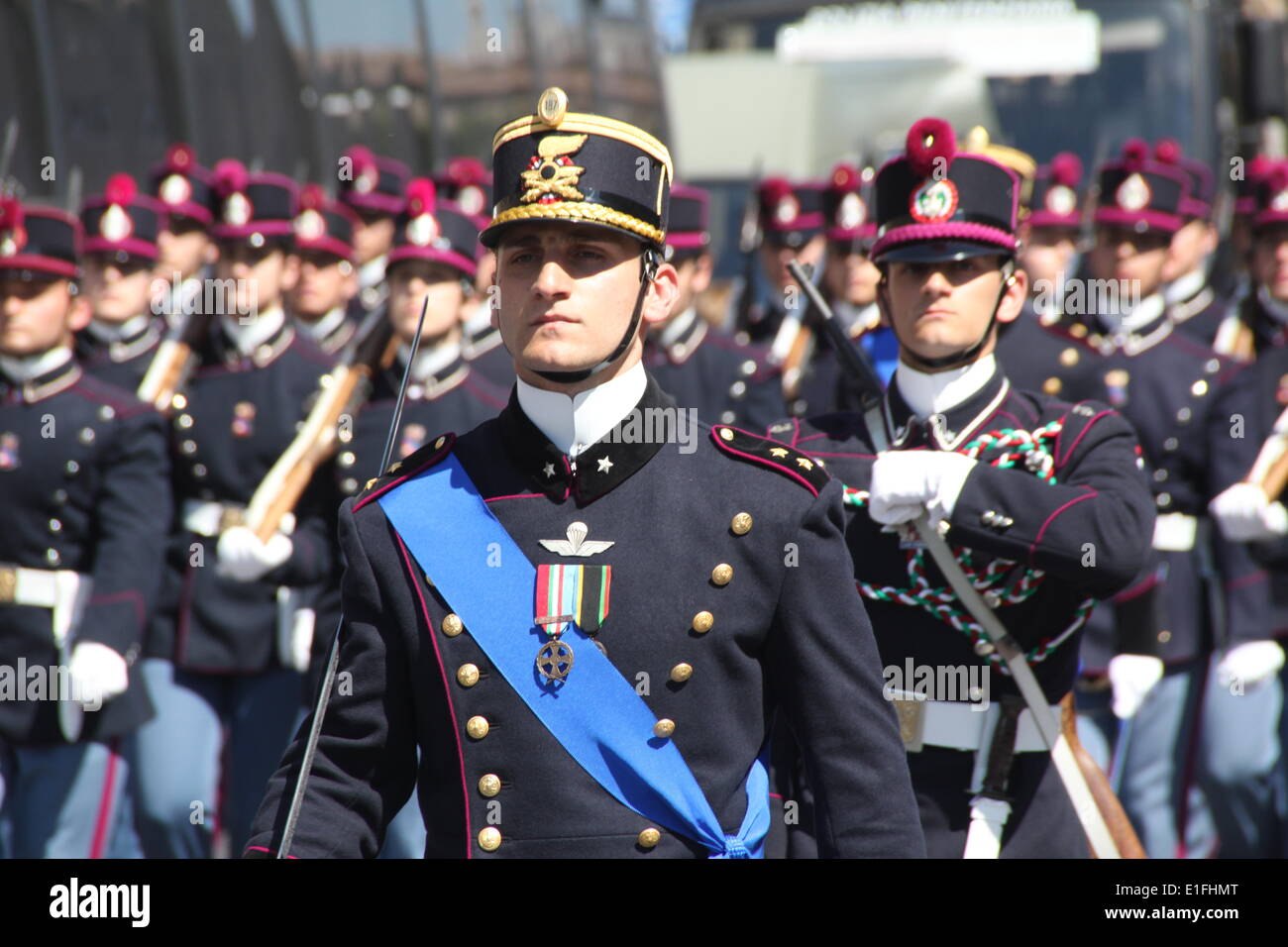 Rome, Italy 2nd June 2014 Military personnel marching at the 2nd June ...
