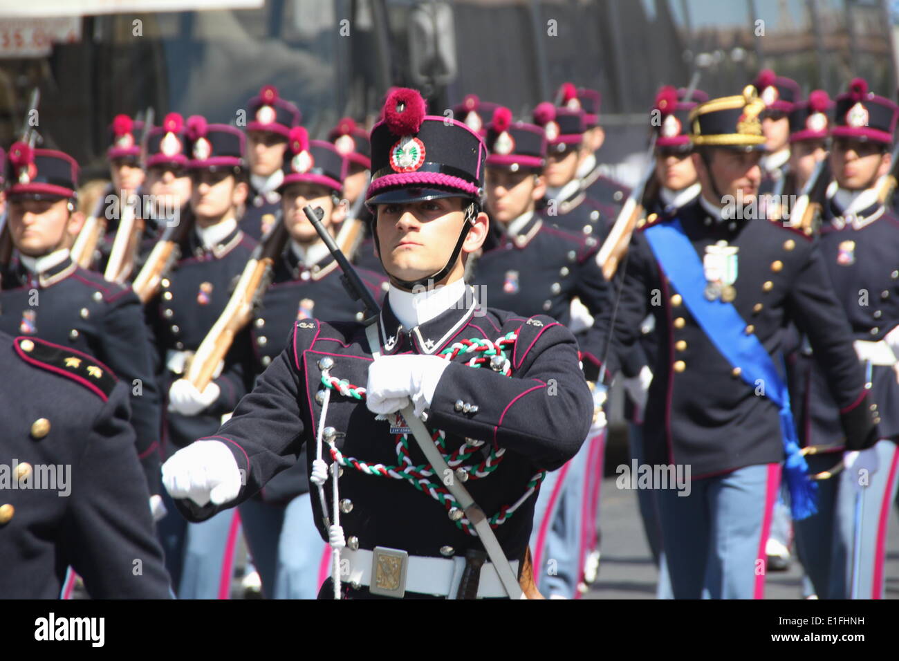 Rome, Italy 2nd June 2014 Military personnel marching at the 2nd June ...