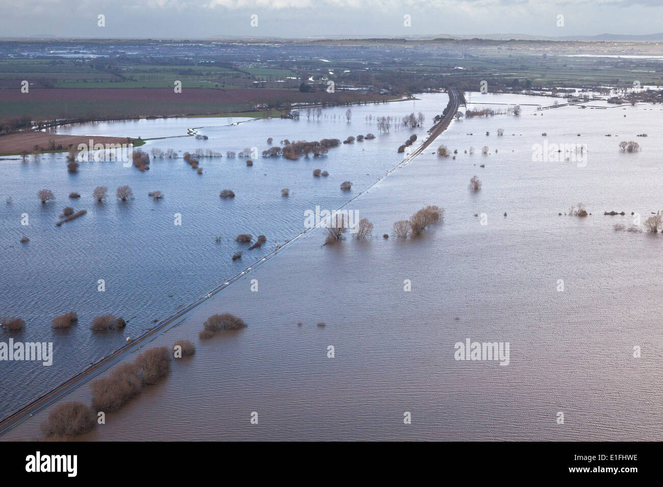 The main railway line through Somerset near Bridgwater, on the Somerset ...