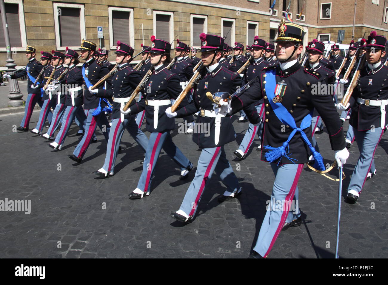 Rome, Italy 2nd June 2014 Military personnel marching at the 2nd June ...