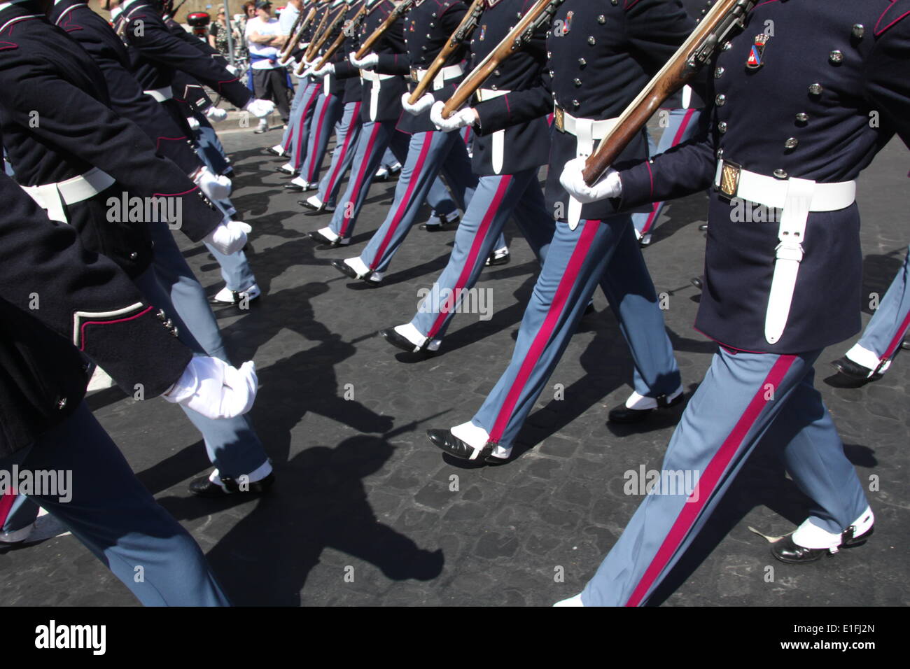 Rome, Italy 2nd June 2014 Military personnel marching at the 2nd June ...