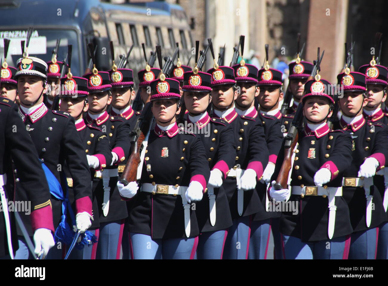 Rome, Italy 2nd June 2014 Military personnel marching at the 2nd June ...