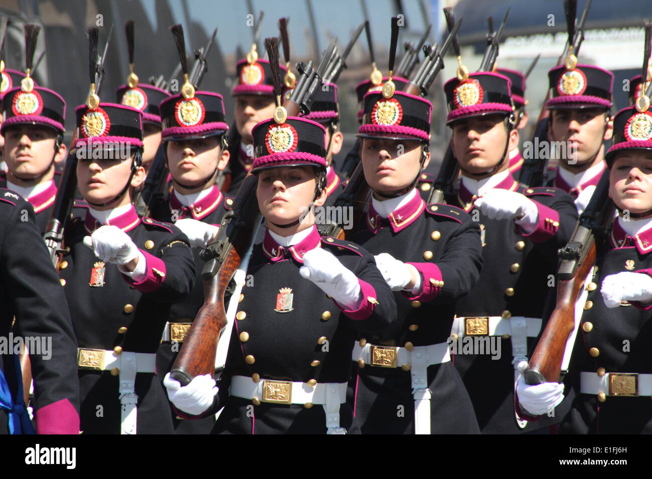 Rome, Italy 2nd June 2014 Military personnel marching at the 2nd June ...