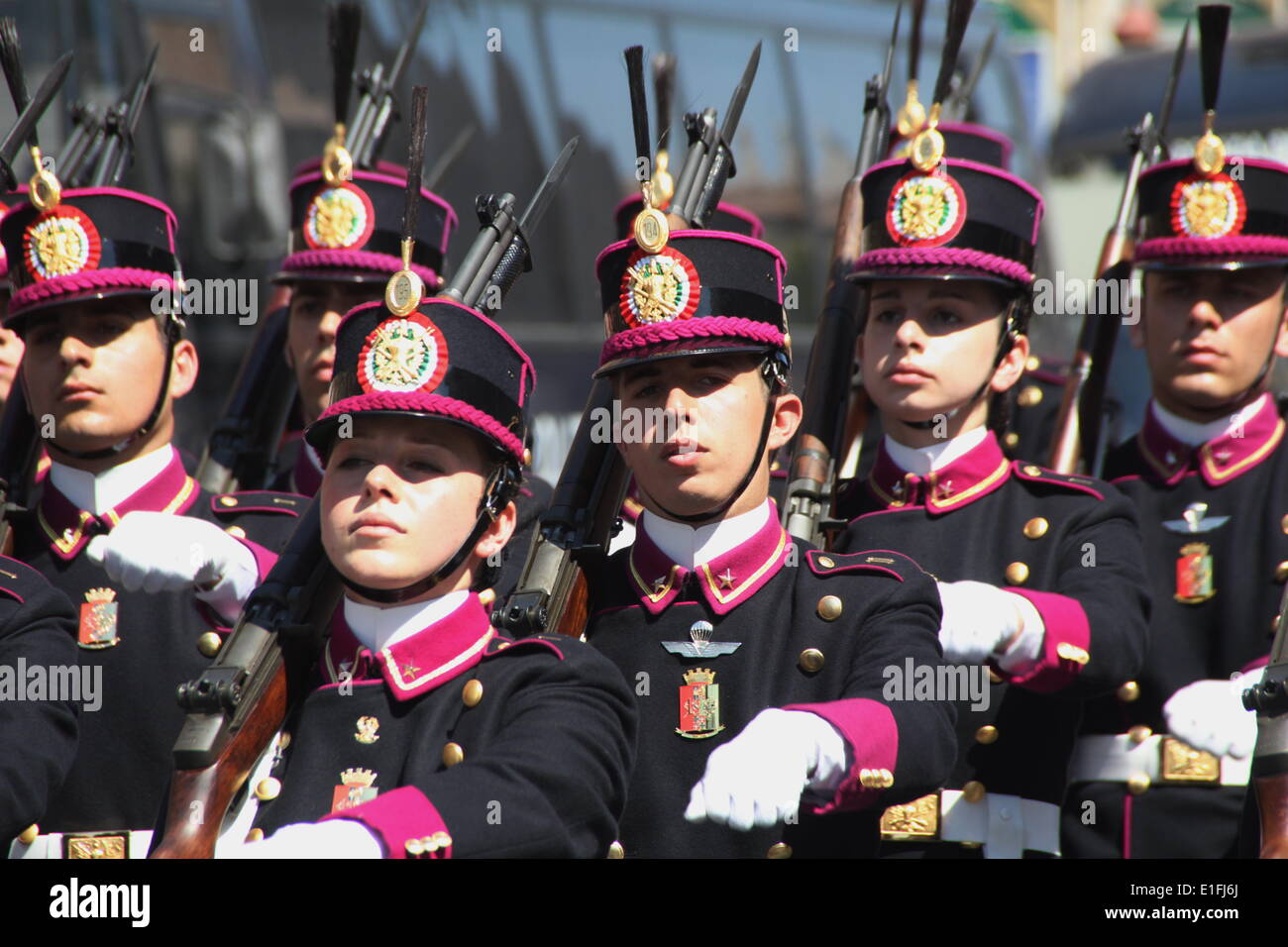 Rome, Italy 2nd June 2014 Military personnel marching at the 2nd June ...