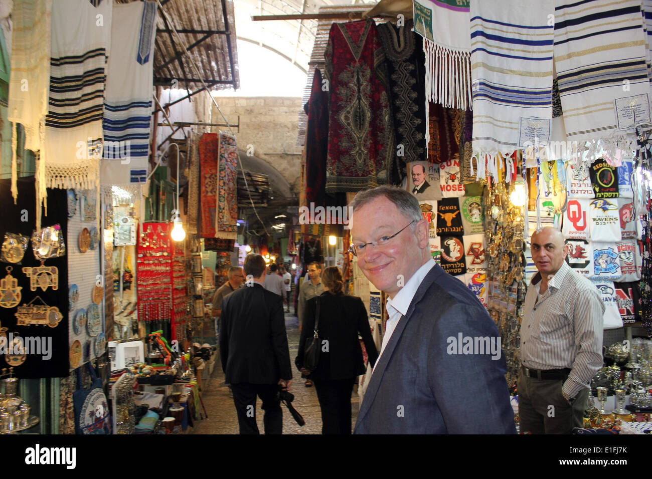 Premier of Lower Saxony Stephan Weil visits the old town in Jerusalem ...