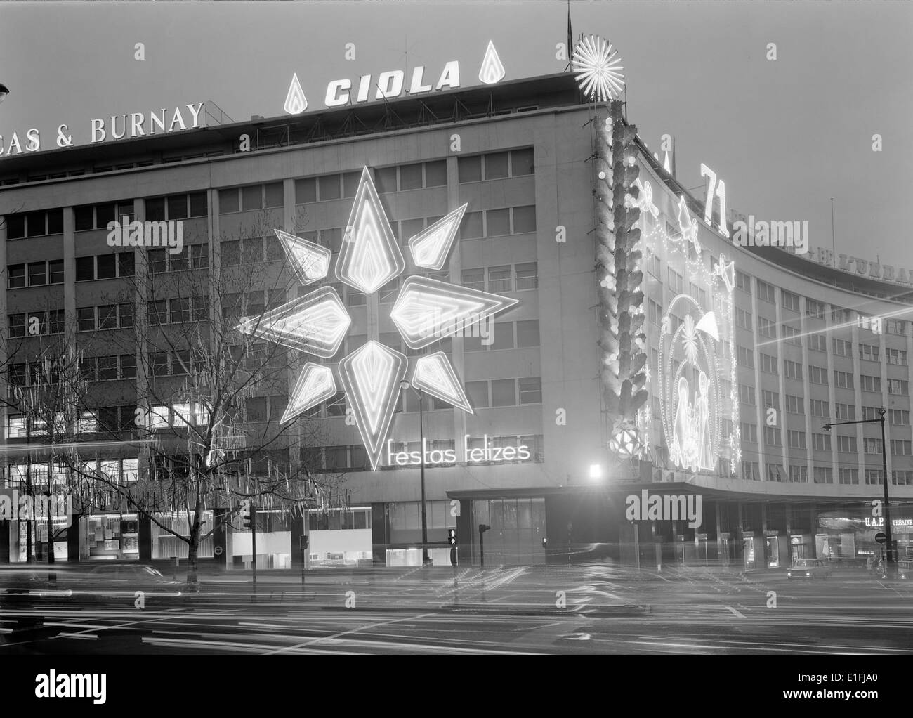 Christmas lights in Lisbon, Portugal, are shown here, capturing the ...