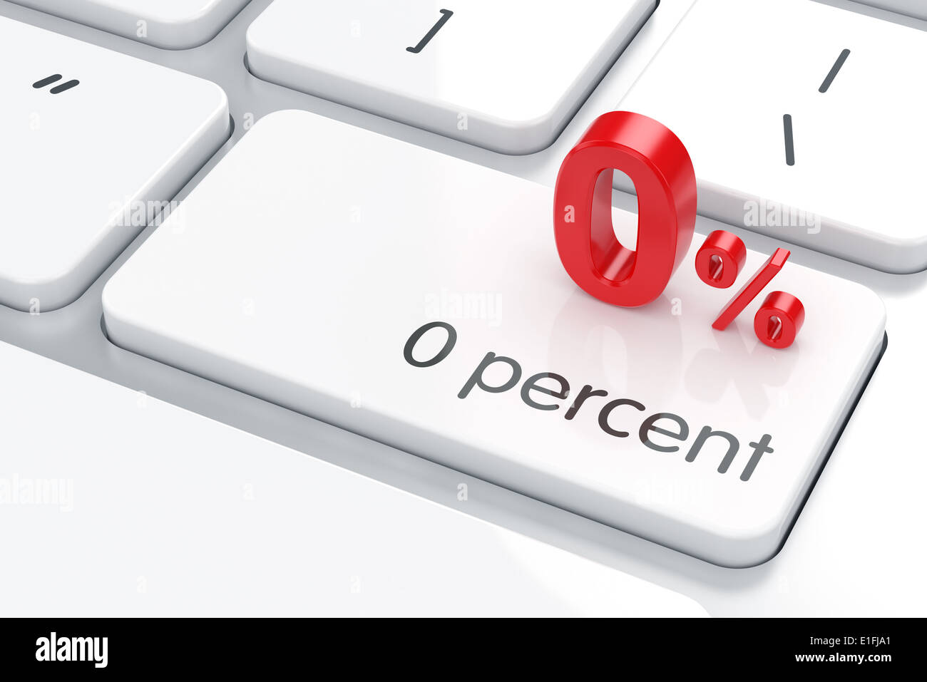 0 percent on the computer keyboard. Business concept Stock Photo - Alamy