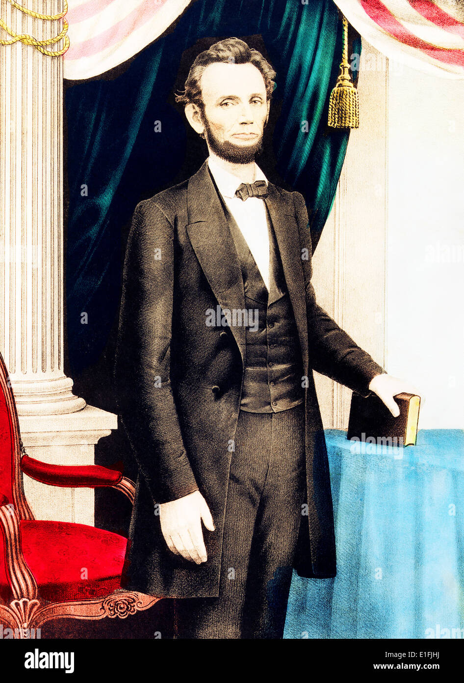 Vintage portrait of Abraham Lincoln Stock Photo - Alamy