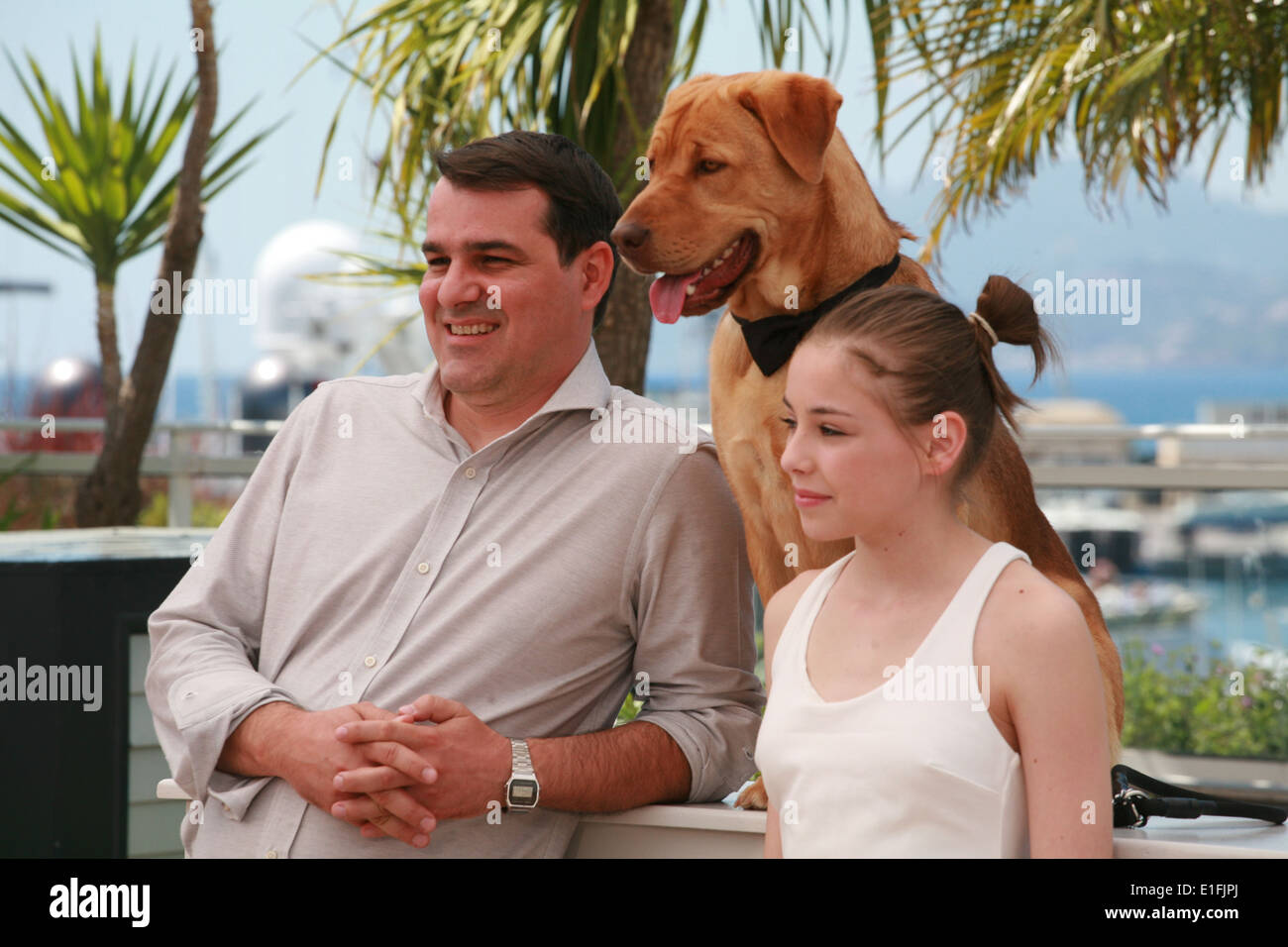 Director Kornel Mundruczo, Hagen the dog and actress Zsofia Psotta at ...
