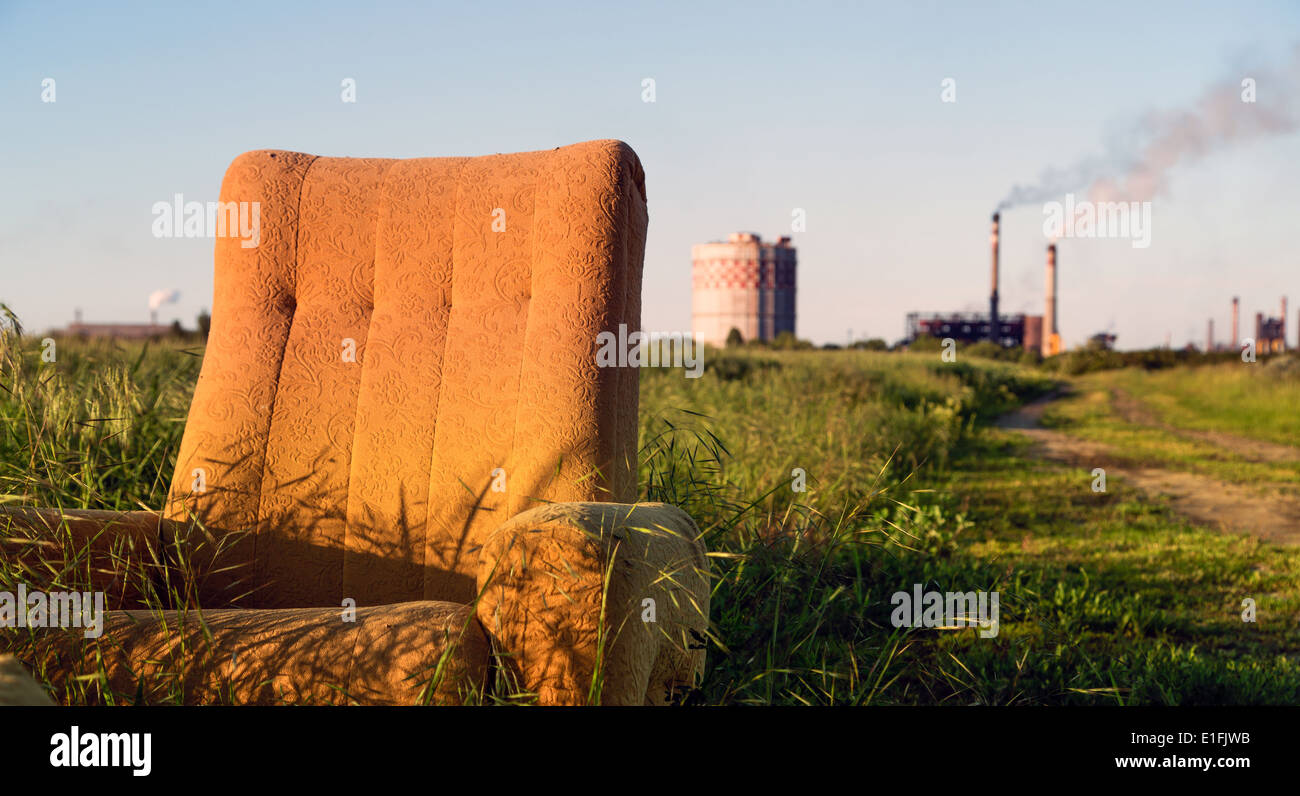 Rural landscape with factory Stock Photo - Alamy