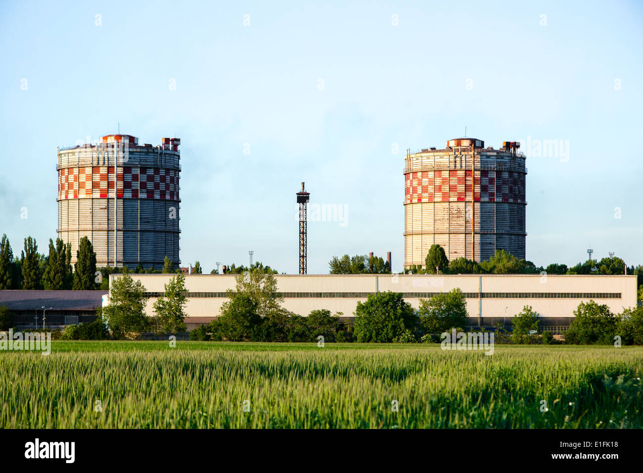 Rural landscape with factory Stock Photo - Alamy