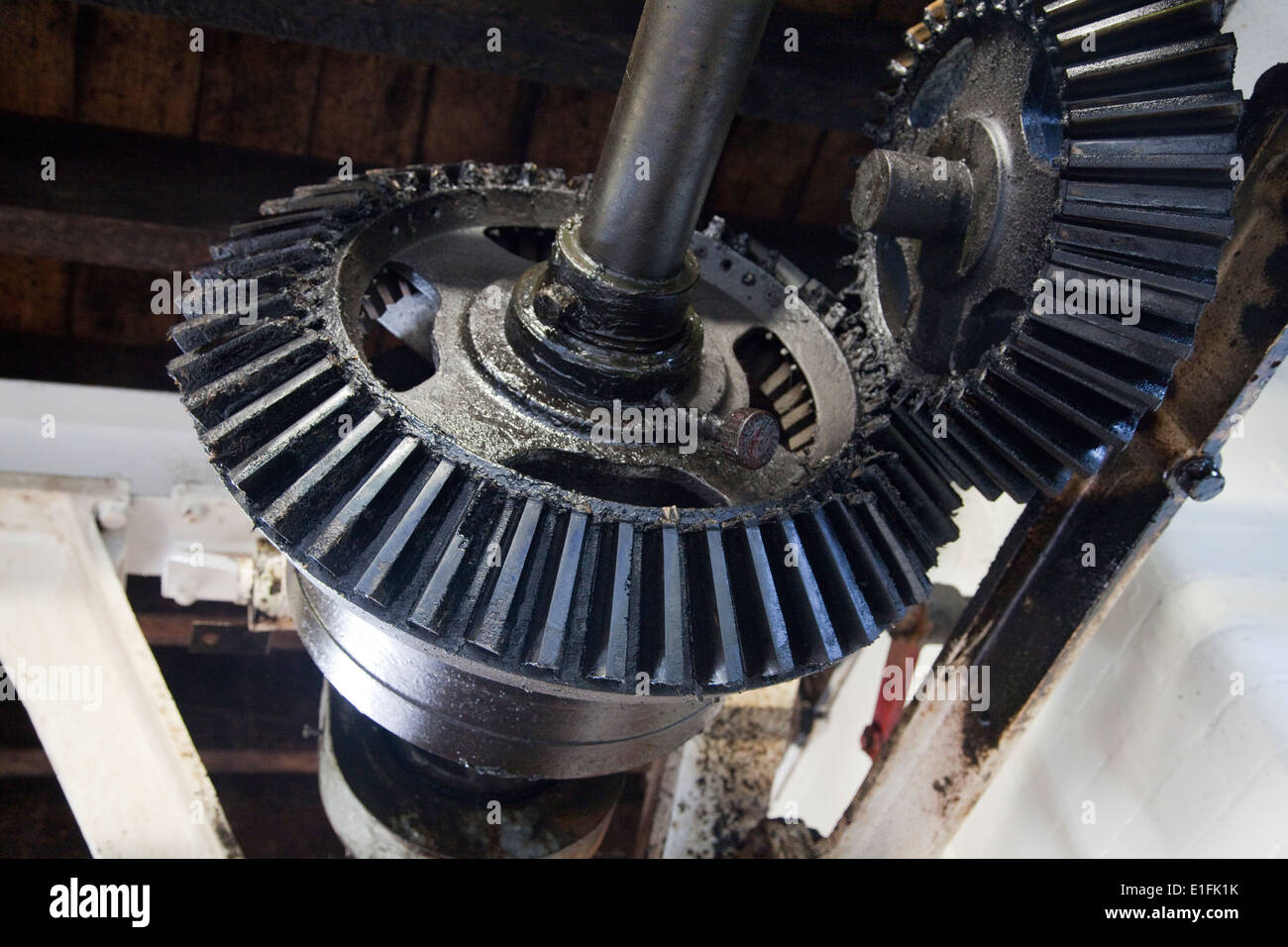 wooden cog wheel at hook norton brewery Stock Photo - Alamy