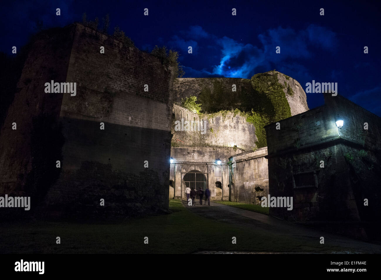 Sedan, France.The fortifications and the southern gate of the castle ...