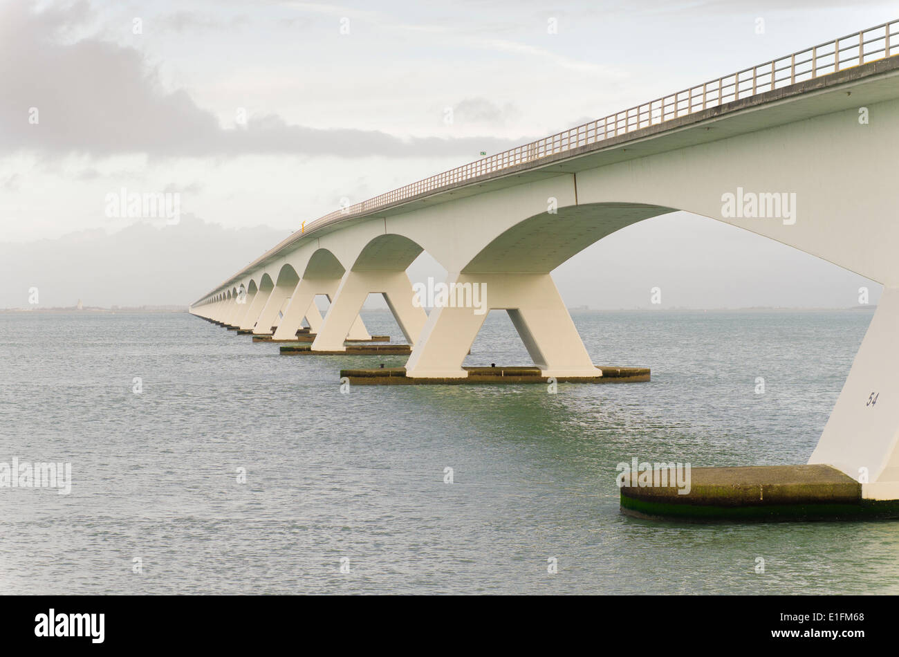 5 km long Zeelandbrug in the Netherlands. At the opening in 1965, it ...