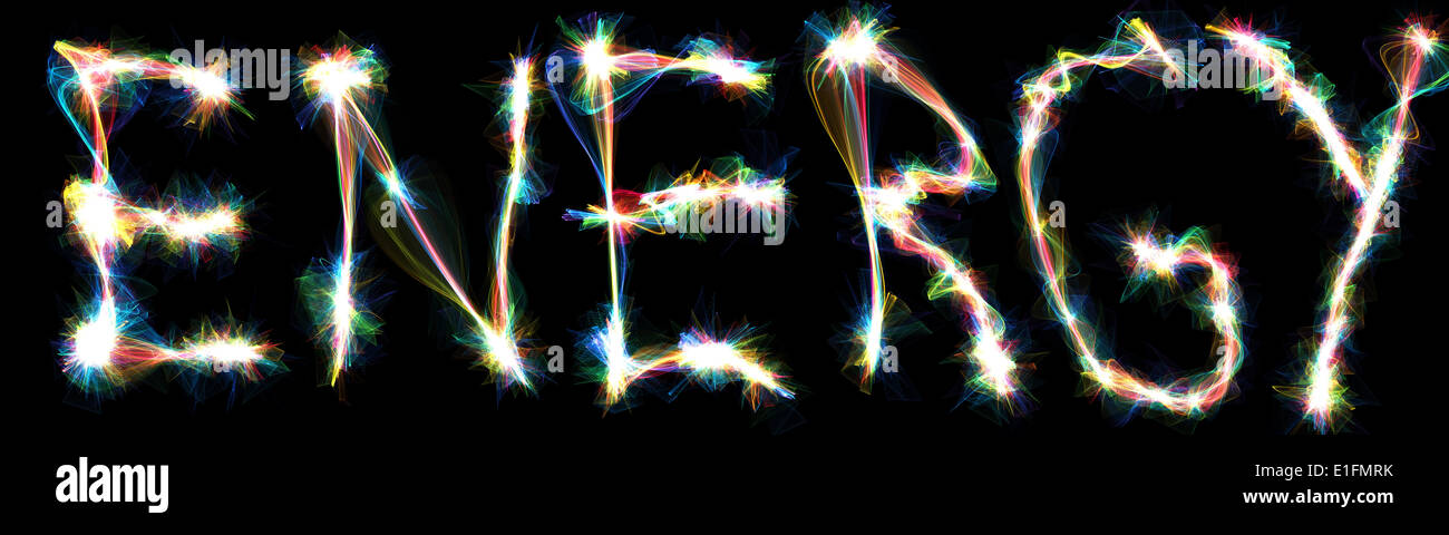 The word Energy written with a Plasma like style Stock Photo - Alamy