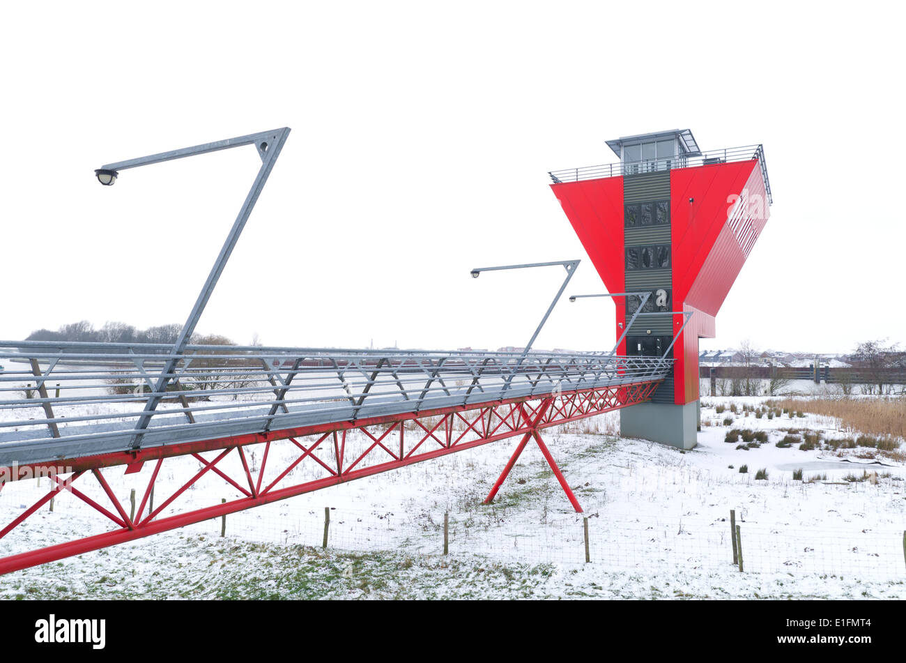 modern red bridge control room in zwolle, netherlands. From this ...