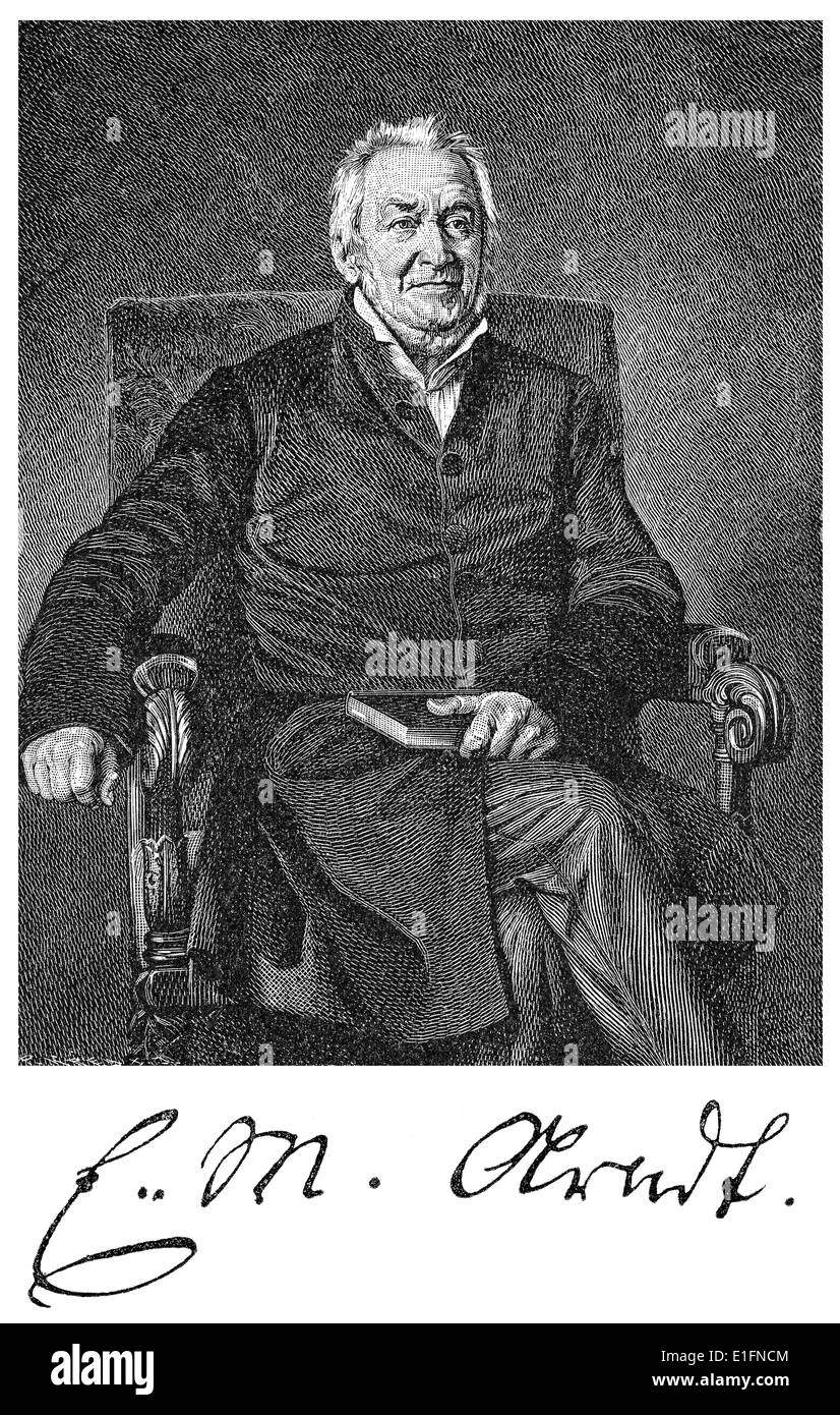 Ernst Moritz Arndt, 1769 - 1860, a German writer and deputy of the ...
