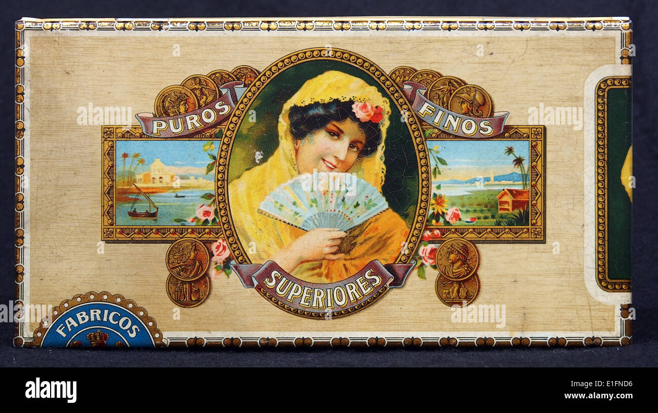 A vintage cigar box labeled 'Superiores,' typically used for storing ...