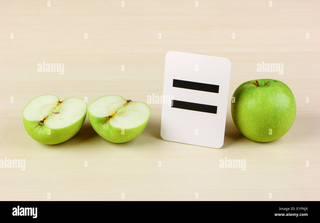 School card and apple with math problems Stock Photo - Alamy
