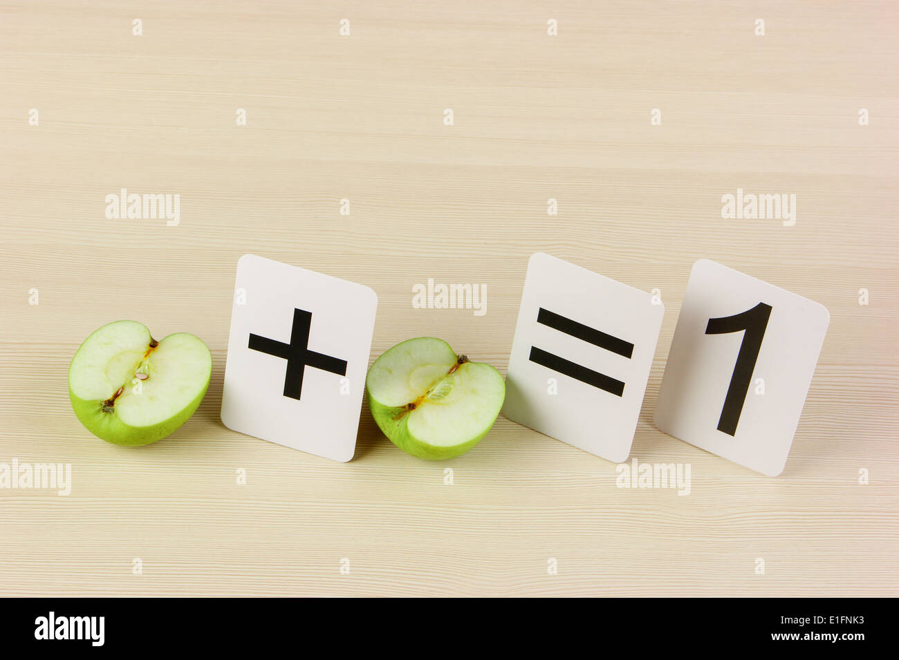 School card and apple with math problems Stock Photo - Alamy