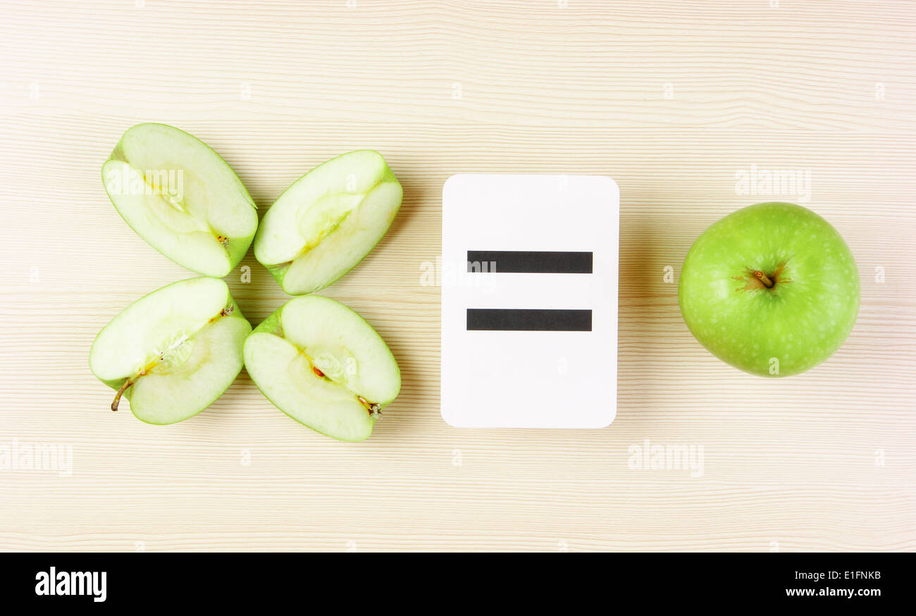 School card and apple with math problems Stock Photo - Alamy