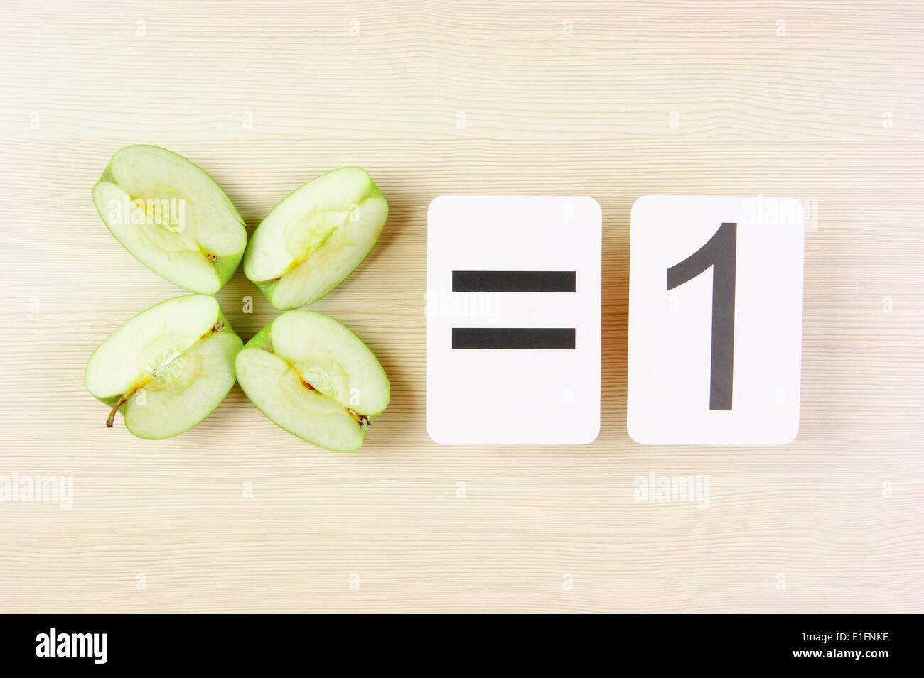 School card and apple with math problems Stock Photo - Alamy