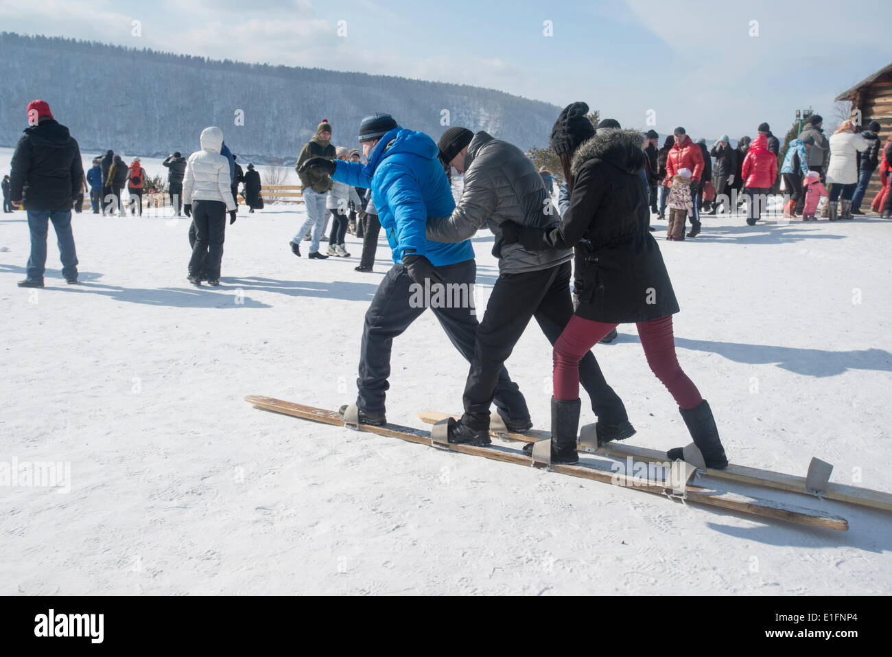 Siberians celebrate the festival of Maslenitsa with outdoor games such ...