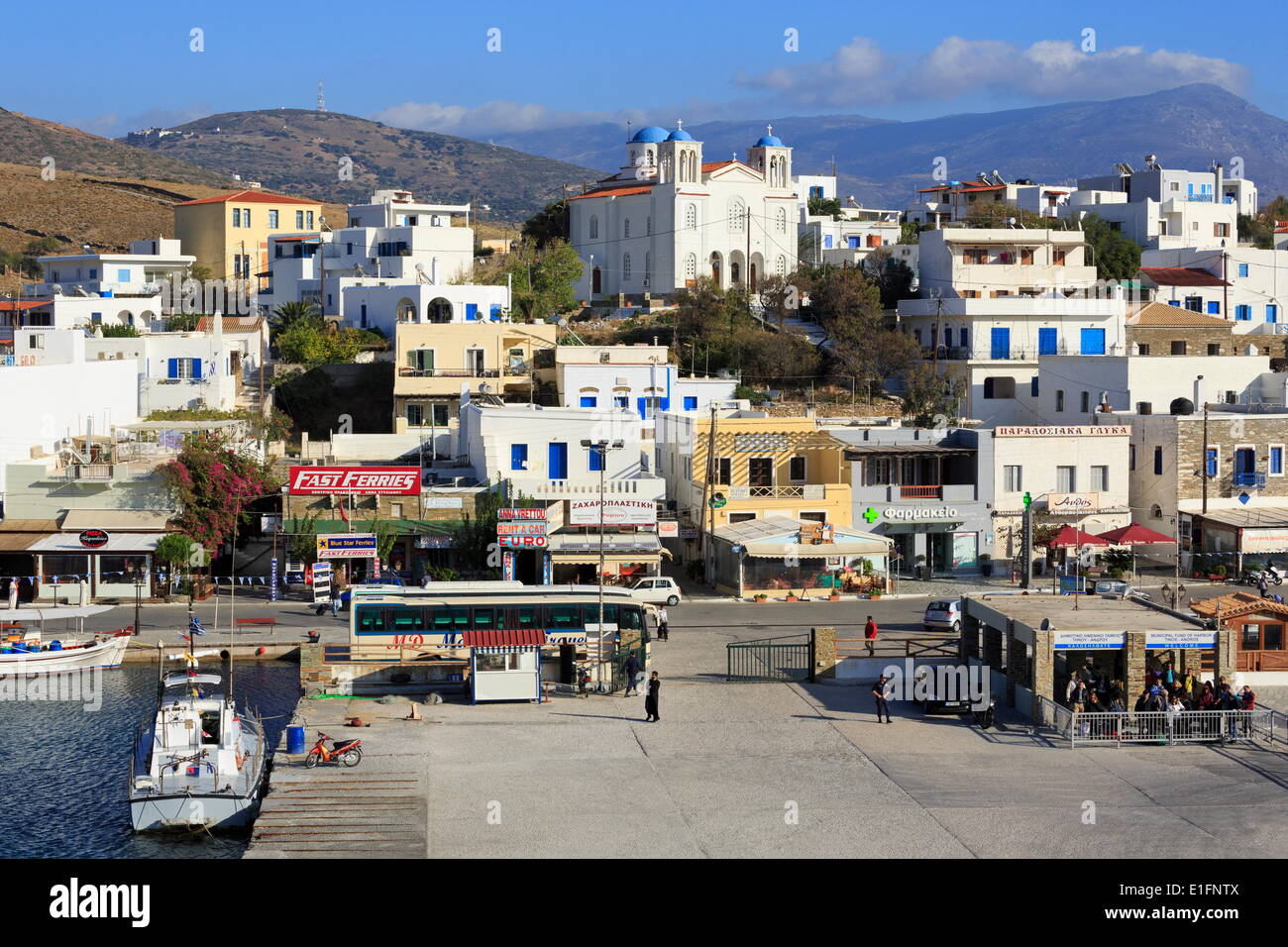 Port of Gavrio, Andros Island, Cyclades, Greek Islands, Greece, Europe ...