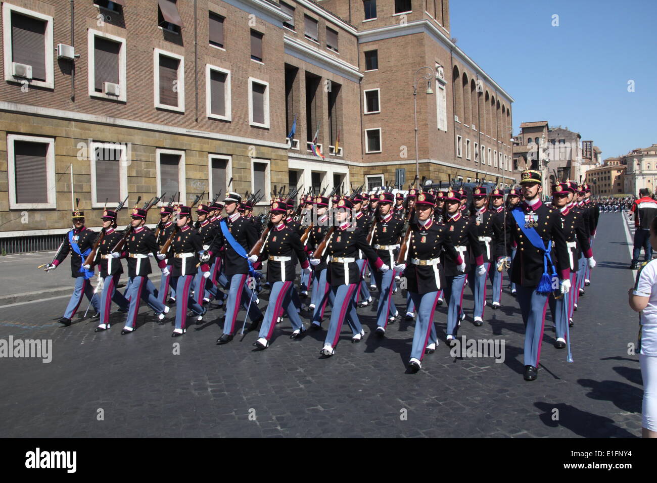 Rome, Italy 2nd June 2014 Military personnel marching at the 2nd June ...