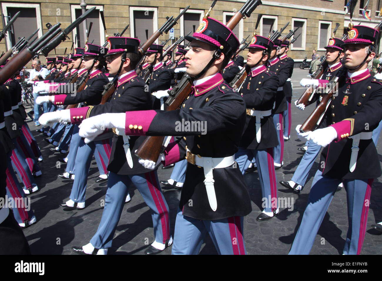 Rome, Italy 2nd June 2014 Military personnel marching at the 2nd June ...