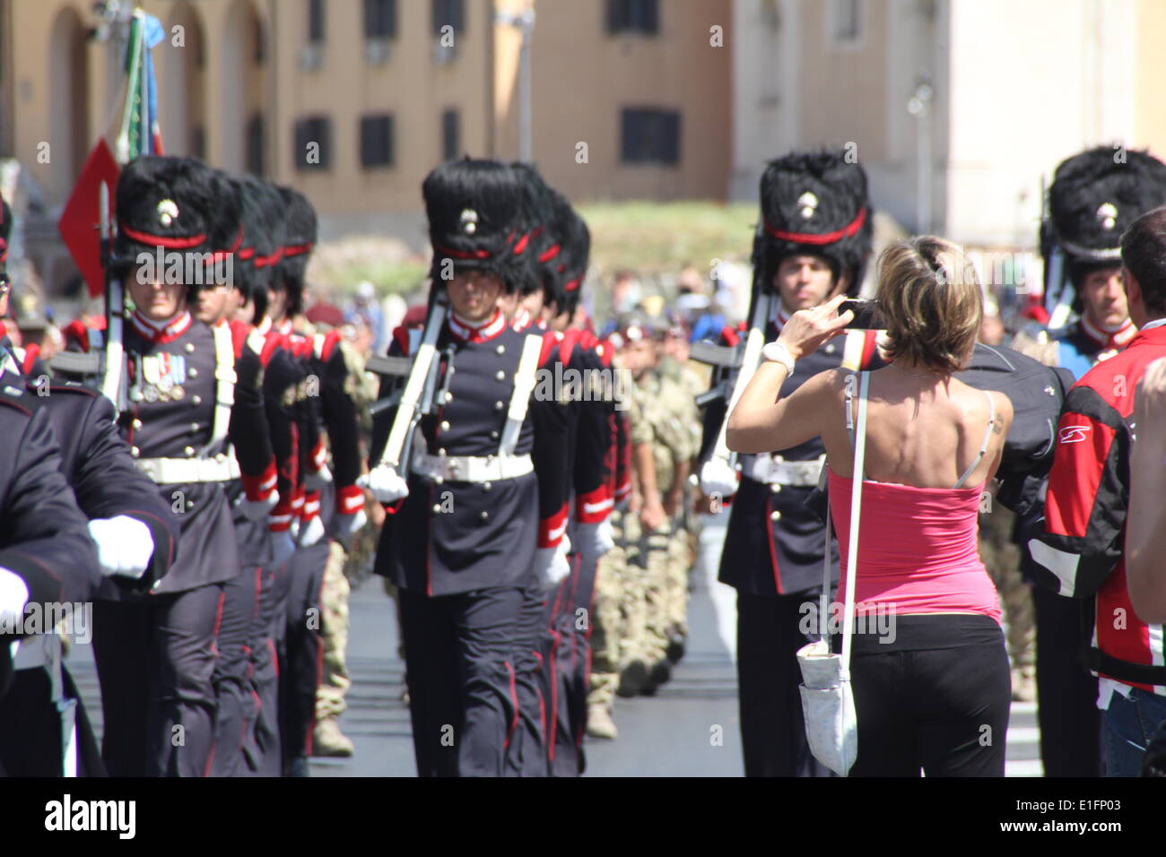 Rome, Italy 2nd June 2014 Military personnel marching at the 2nd June ...