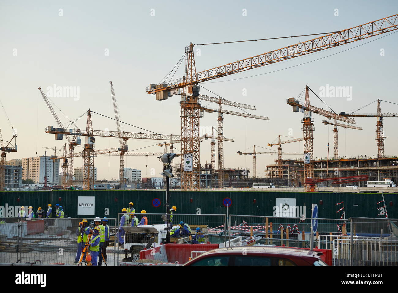 Msheireb Downtown Doha construction site of project setting in place a ...