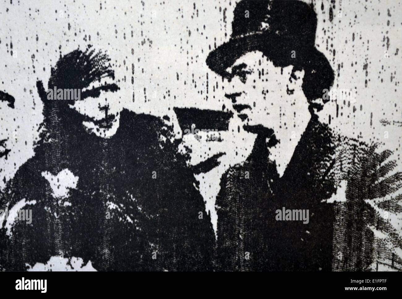 Photograph of the first image that appeared on television. The first ...