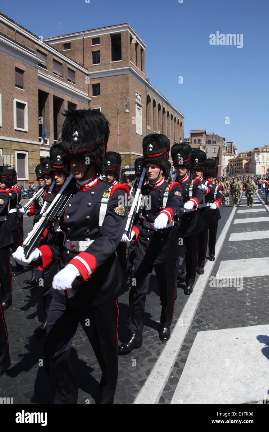 Rome, Italy 2nd June 2014 Military personnel marching at the 2nd June ...