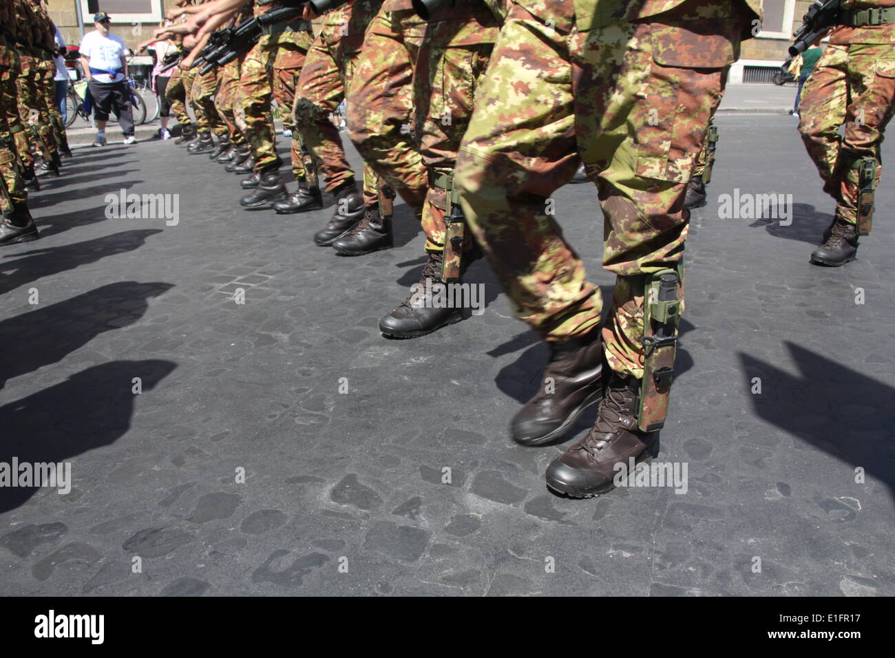 Rome, Italy 2nd June 2014 Military personnel marching at the 2nd June ...
