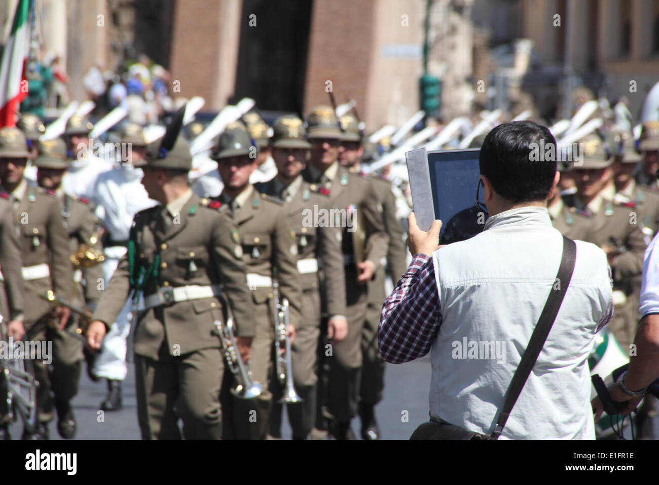 Rome, Italy 2nd June 2014 Military personnel marching at the 2nd June ...