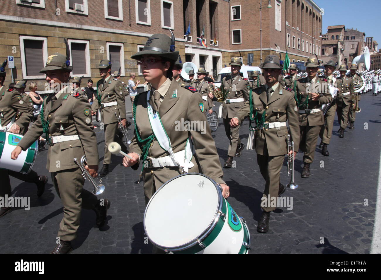 Rome, Italy 2nd June 2014 Military personnel marching at the 2nd June ...