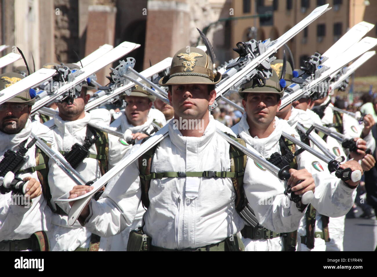 Rome, Italy 2nd June 2014 Military personnel marching at the 2nd June ...