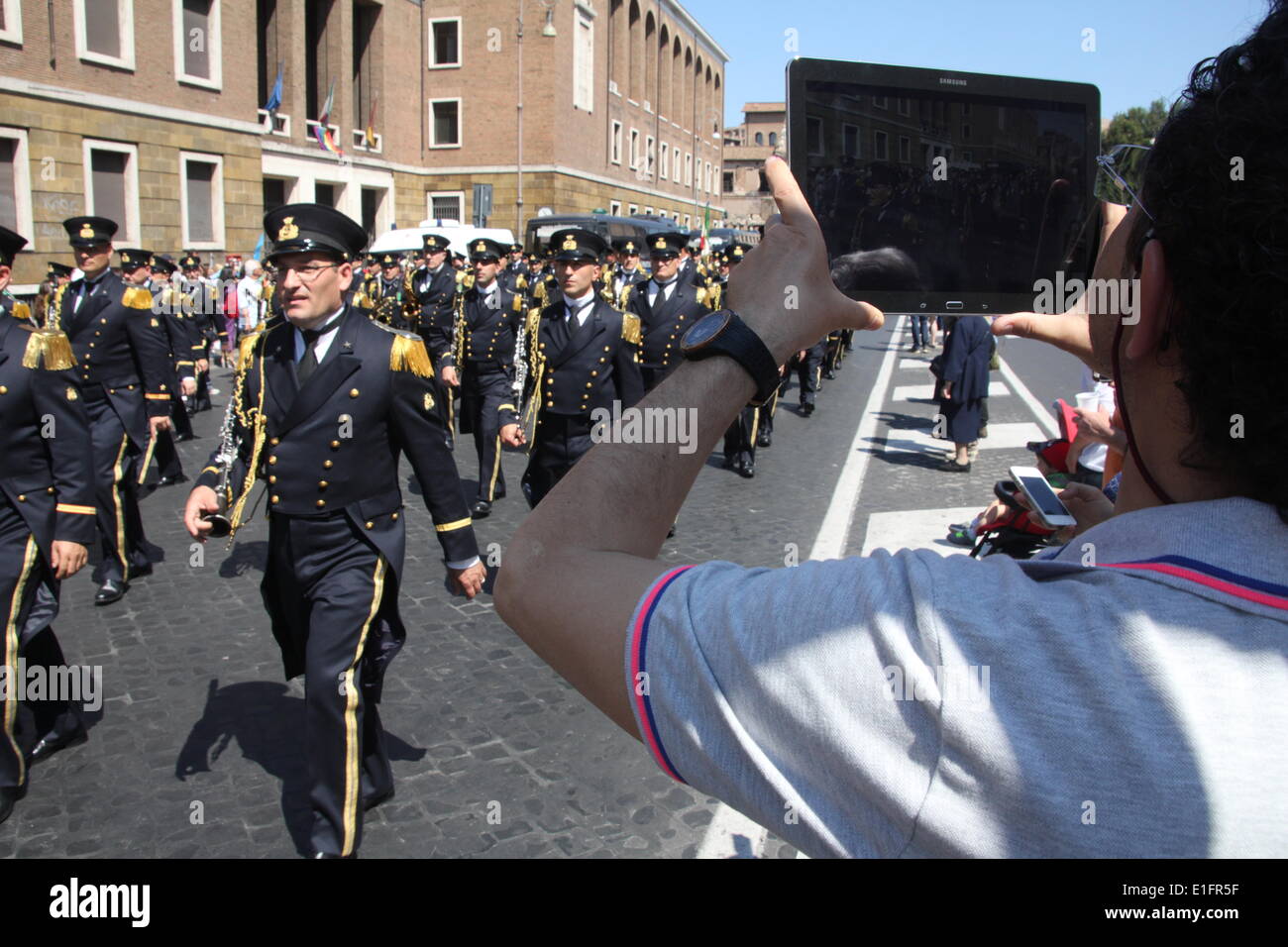 Rome, Italy 2nd June 2014 Military personnel marching at the 2nd June ...