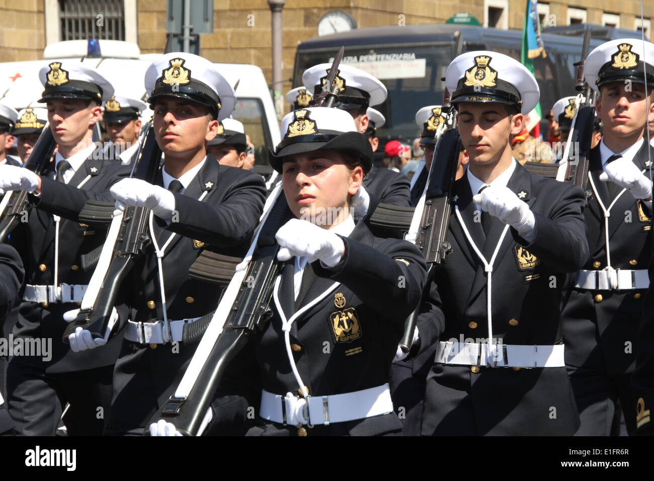 Rome, Italy 2nd June 2014 Military personnel marching at the 2nd June ...
