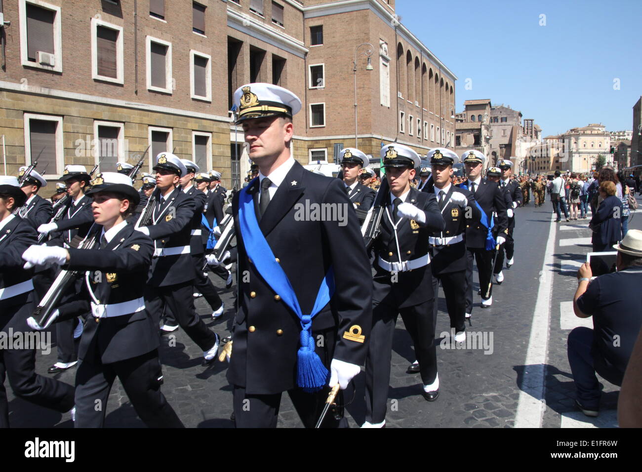 Rome, Italy 2nd June 2014 Military personnel marching at the 2nd June ...