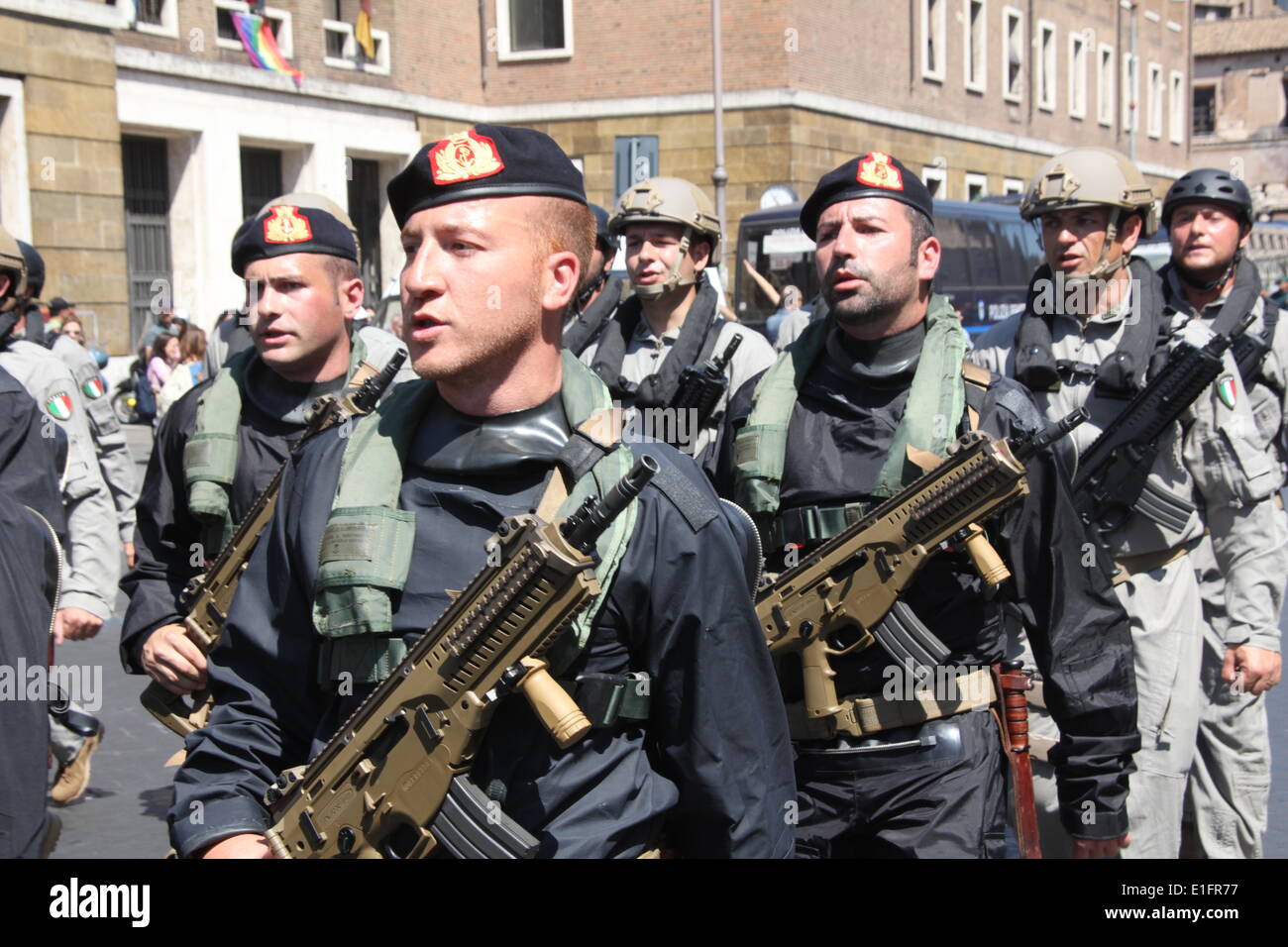 Rome, Italy 2nd June 2014 Military personnel marching at the 2nd June ...