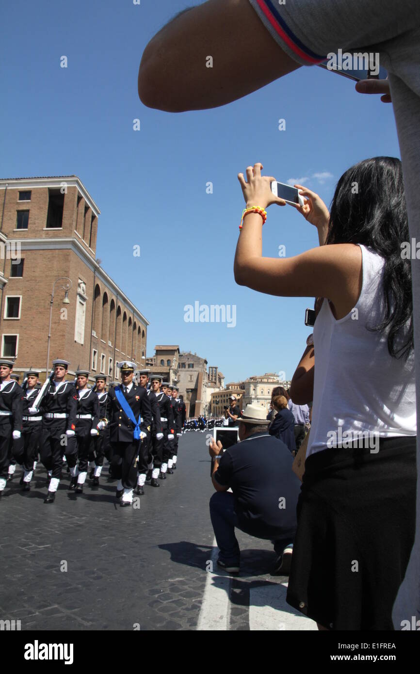 Rome, Italy 2nd June 2014 Military personnel marching at the 2nd June ...