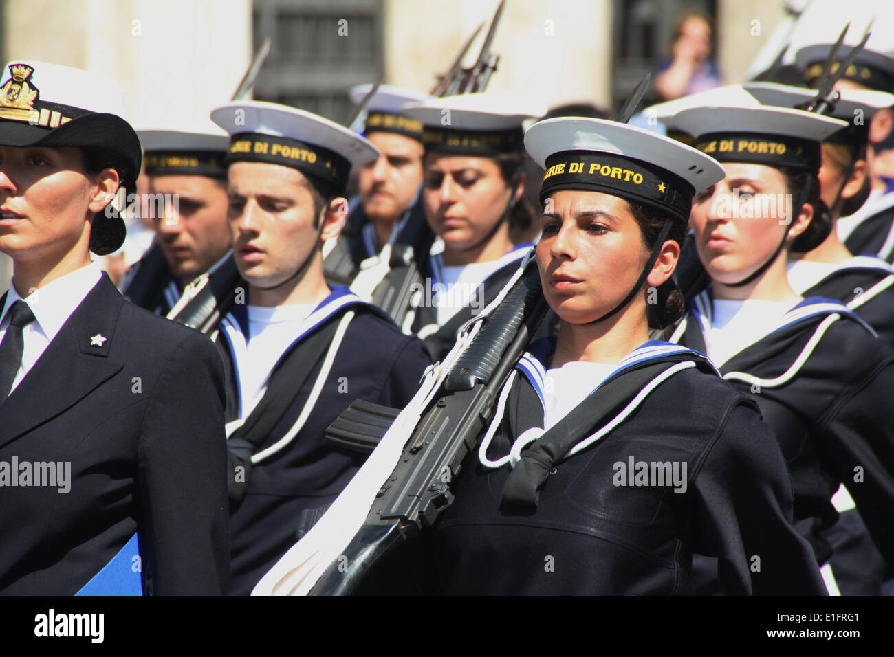 Rome, Italy 2nd June 2014 Military personnel marching at the 2nd June ...