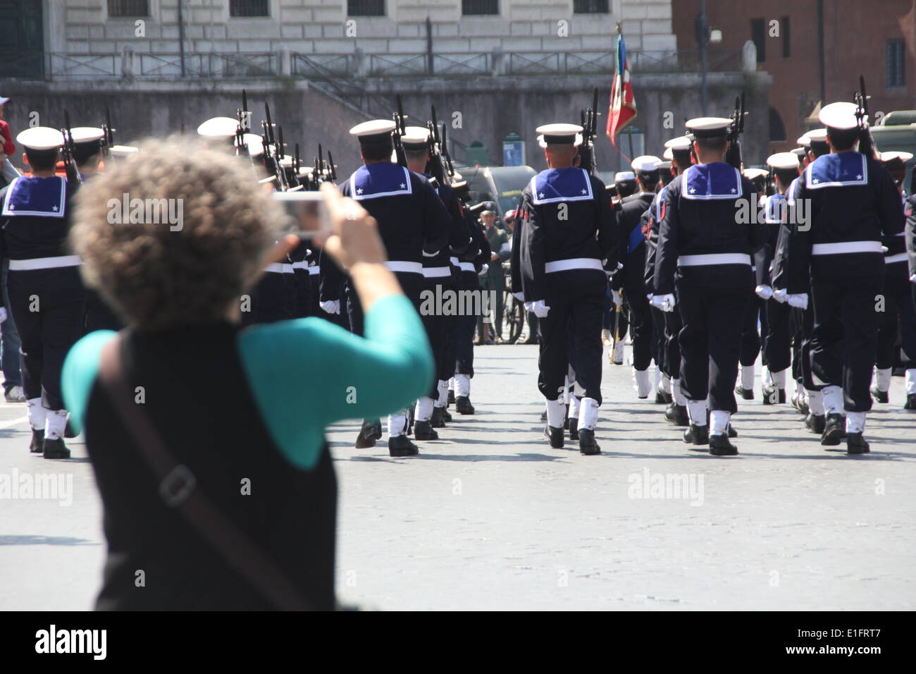 Rome, Italy 2nd June 2014 Military personnel marching at the 2nd June ...