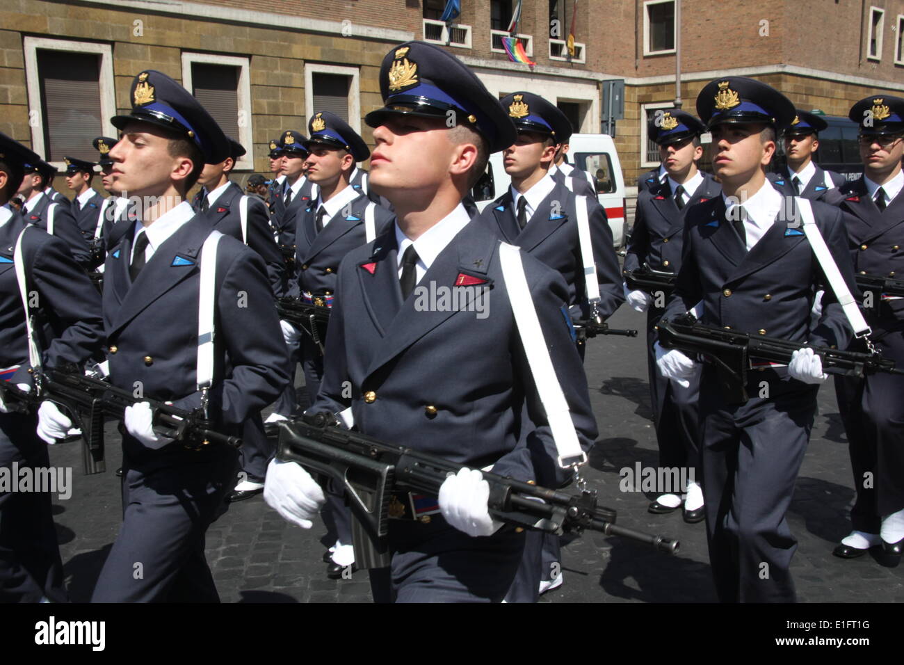 Rome, Italy 2nd June 2014 Military personnel marching at the 2nd June ...