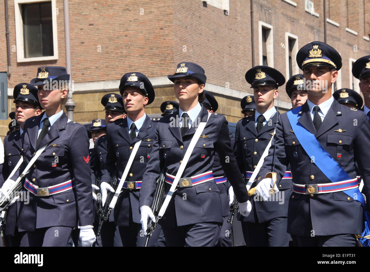 Rome, Italy 2nd June 2014 Military personnel marching at the 2nd June ...