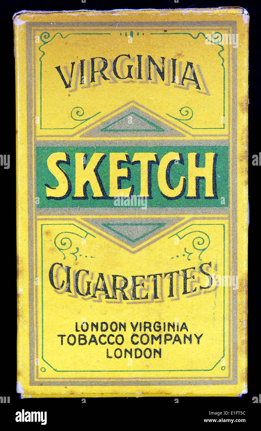A vintage Sketch cigarettes pack, representing tobacco branding from ...
