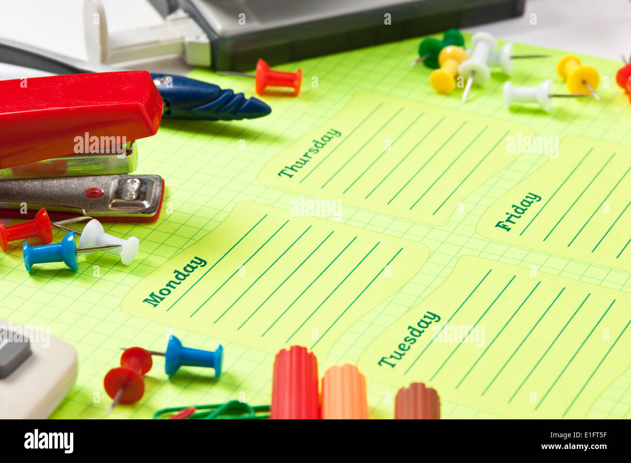 blank school schedule for the week Stock Photo - Alamy