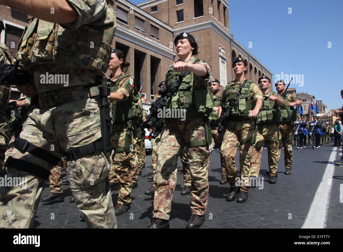 Rome, Italy 2nd June 2014 Military personnel marching at the 2nd June ...